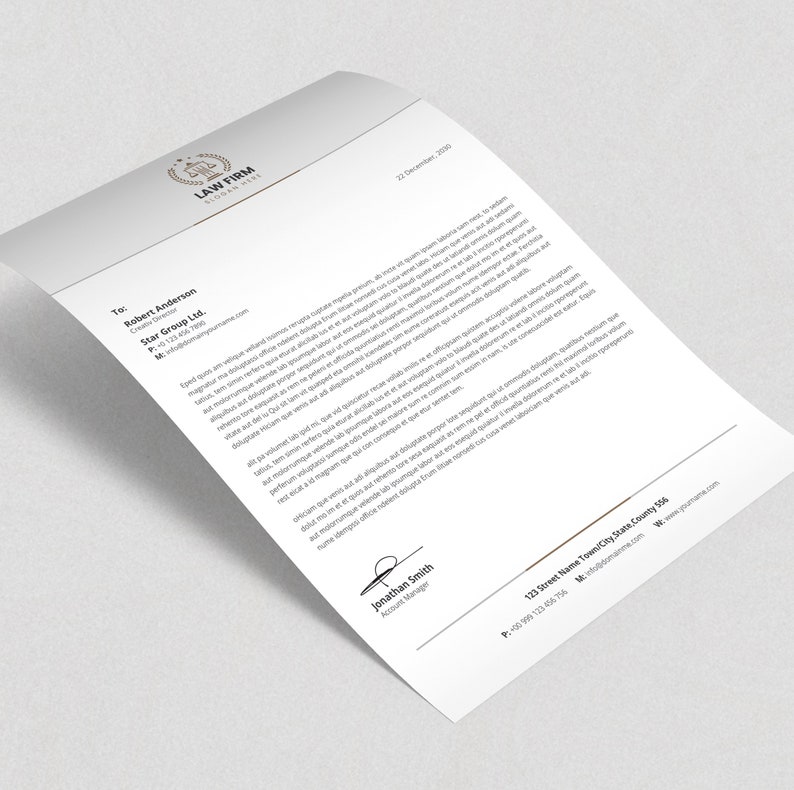 Business Letterhead Template Canva Editable, Custom Company Letterhead ...