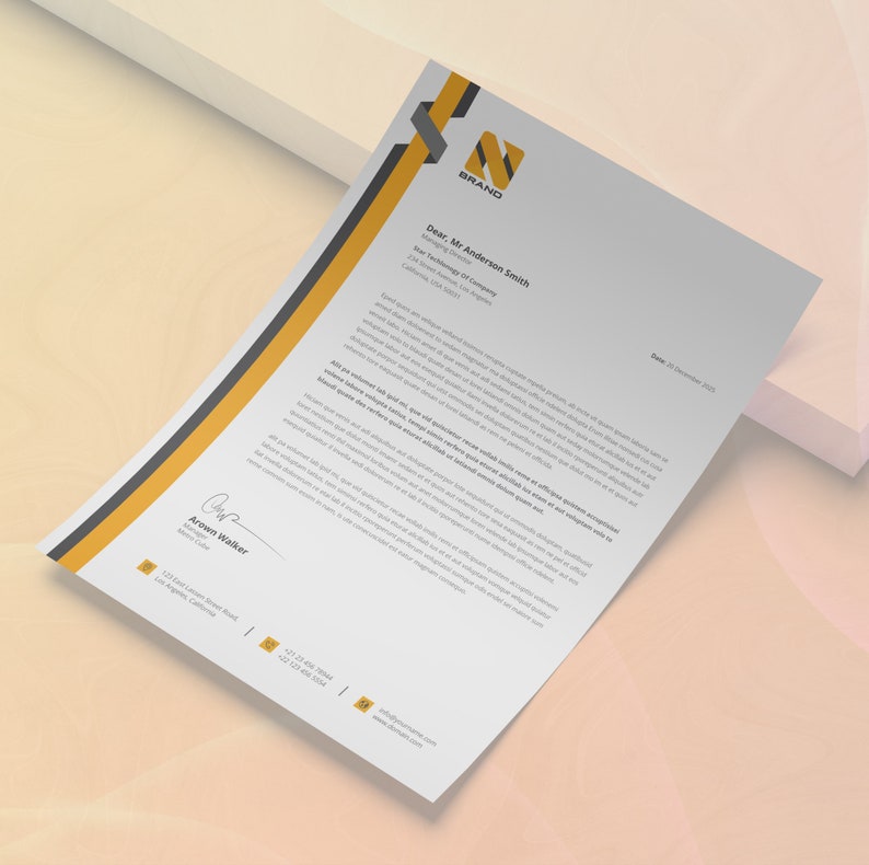 Business Letterhead Template Canva Editable, Custom Company Letterhead ...