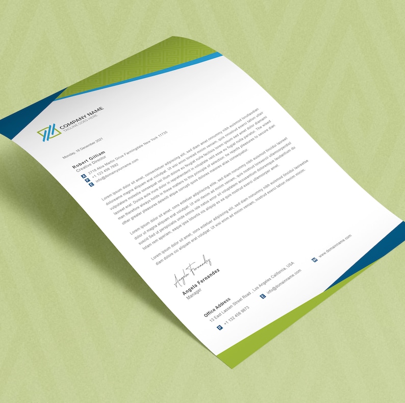 Business Letterhead Template Canva Editable, Custom Company Letterhead ...