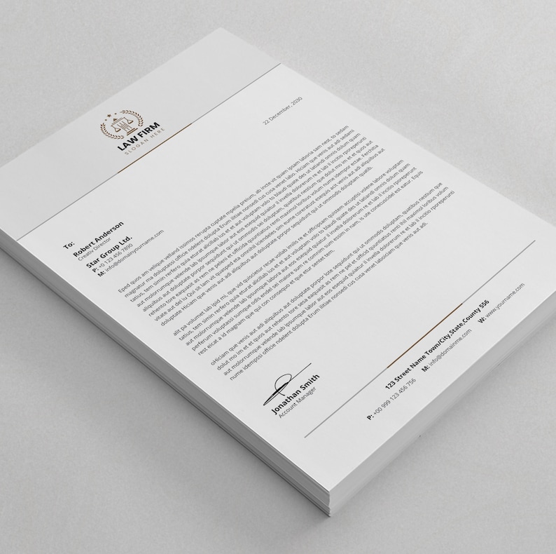 Business Letterhead Template Canva Editable, Custom Company Letterhead ...