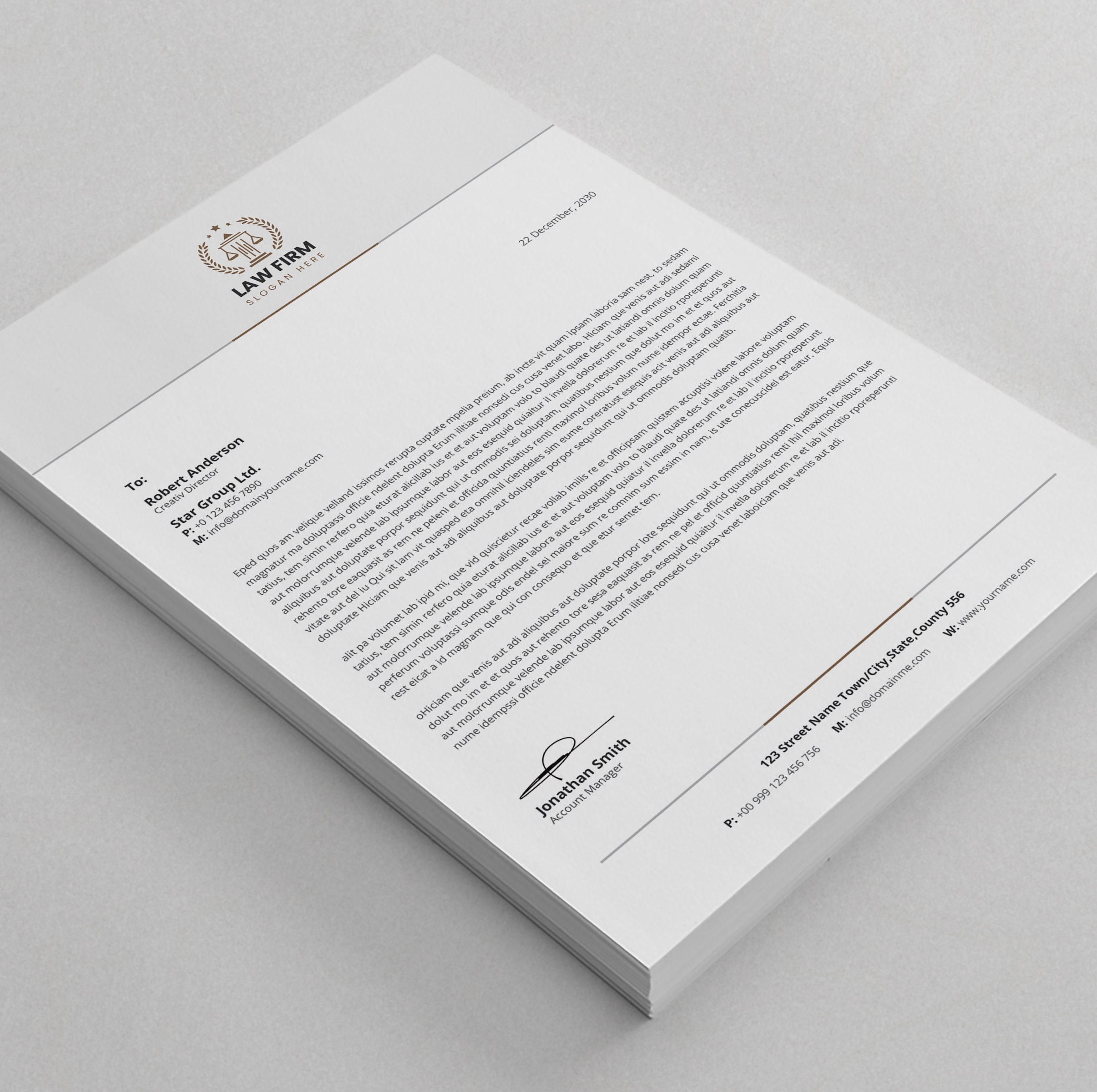 Business Letterhead Template Canva Editable, Custom Company Letterhead ...