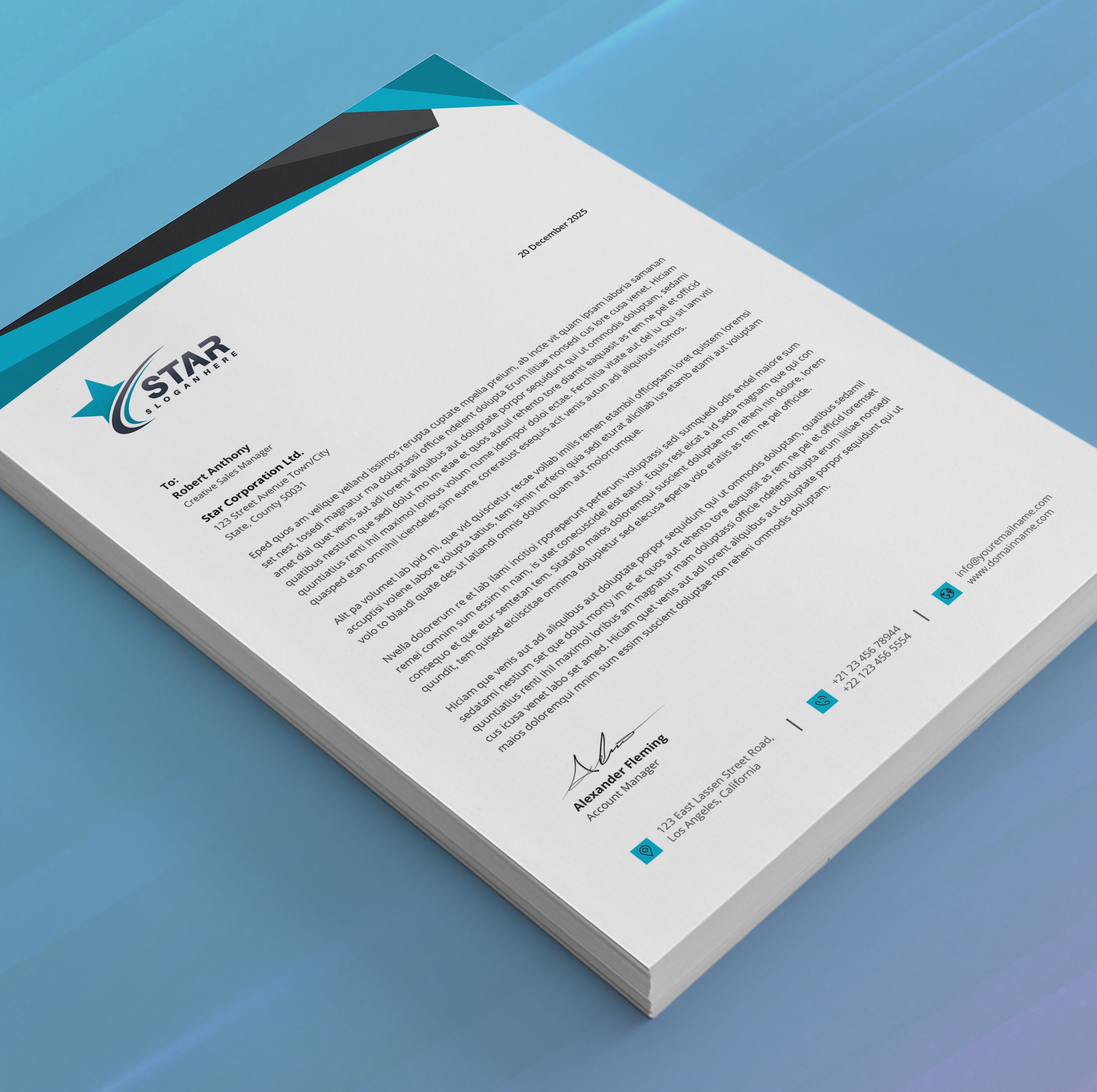 Business Letterhead Template Canva Editable, Custom Company Letterhead ...