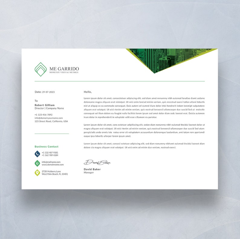 Business Letterhead Template Canva Editable, Custom Company Letterhead ...