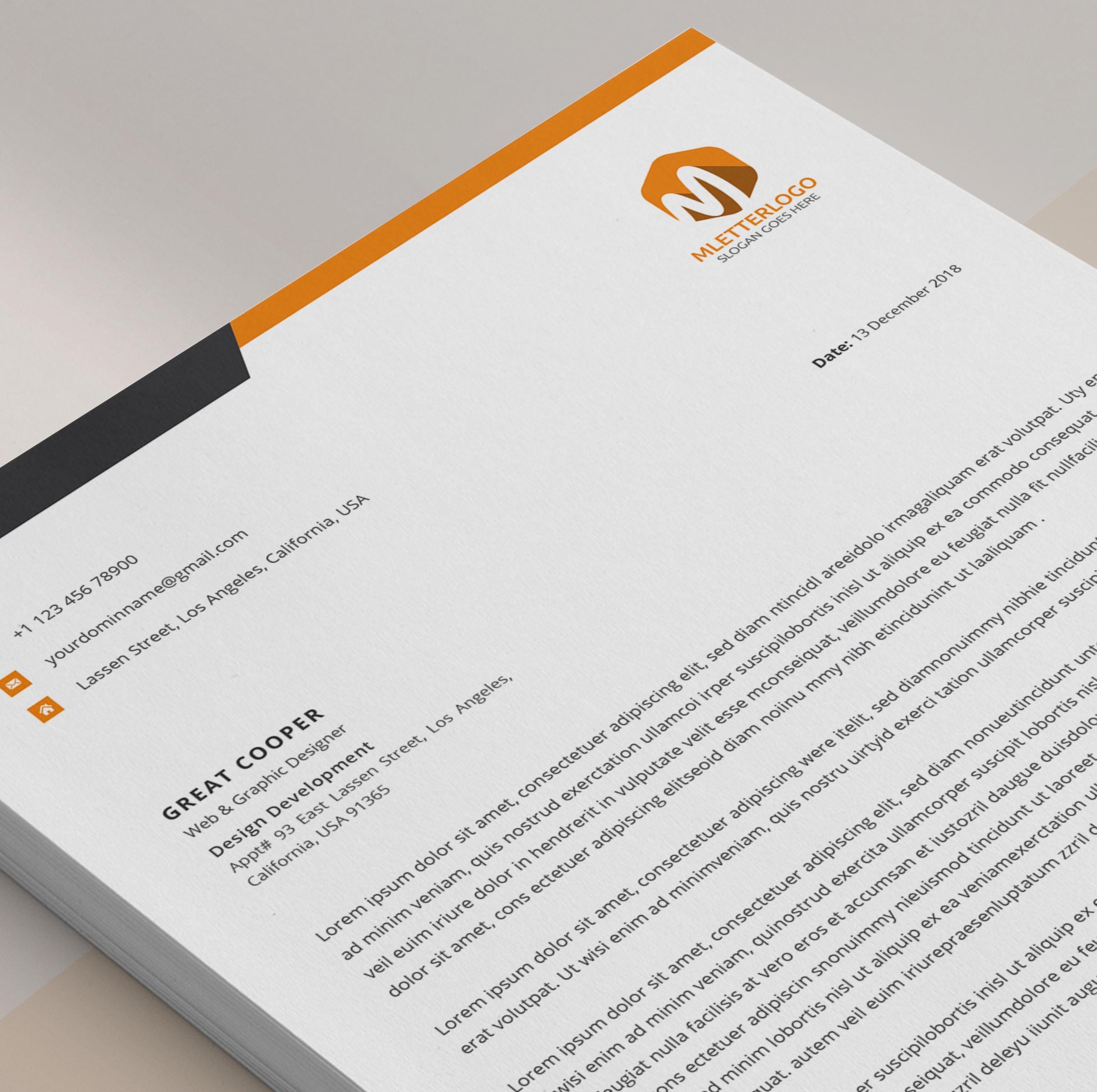 Editable Business Letterhead Template: Canva, Word, Photoshop ...