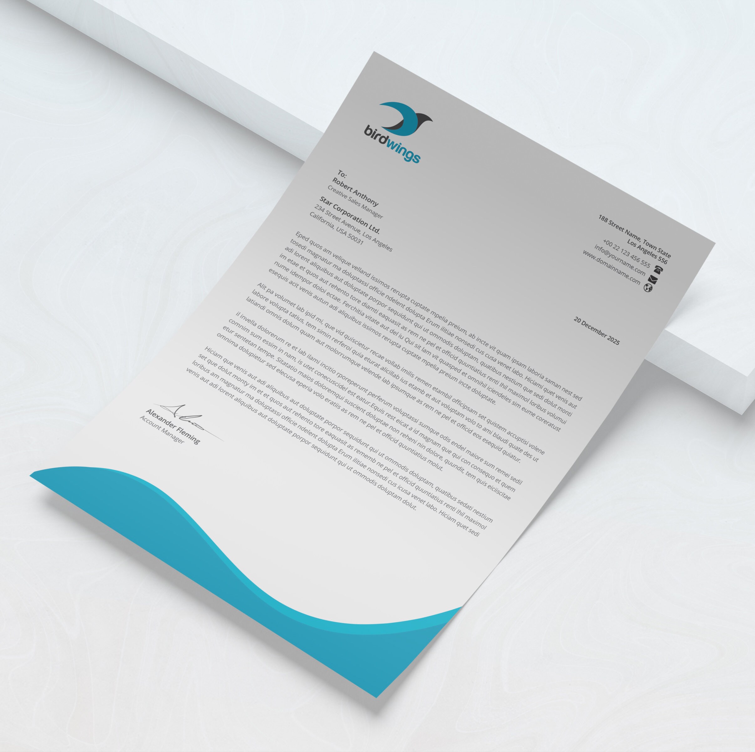 Editable Business Letterhead Template: Modern Company Design (canva ...