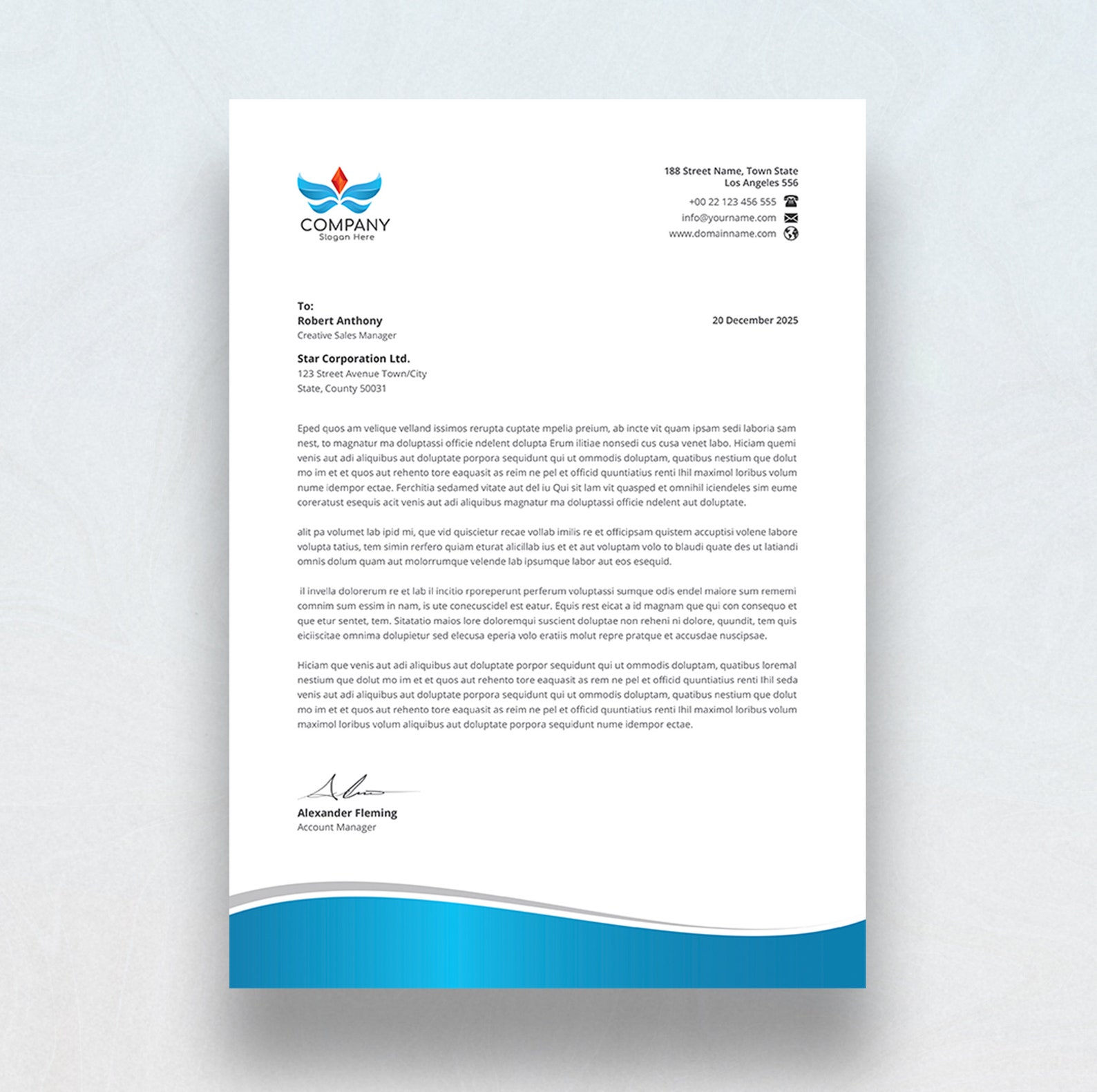 Business Letterhead Template Canva Editable, Custom Company Letterhead ...