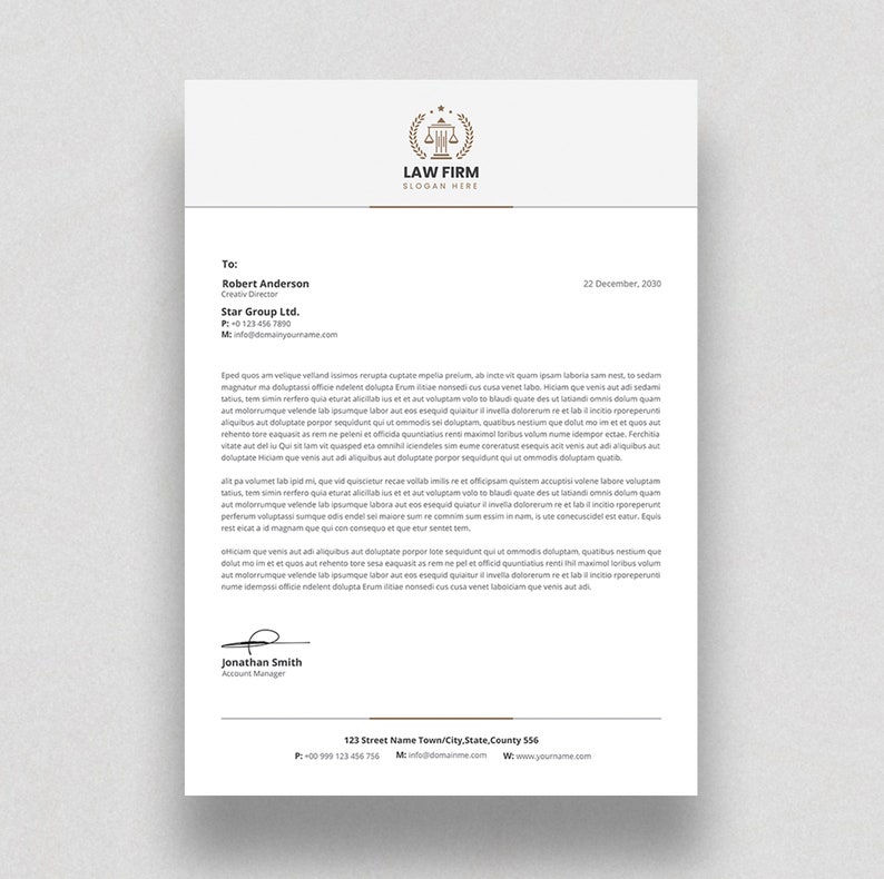 Business Letterhead Template Canva Editable, Custom Company Letterhead ...