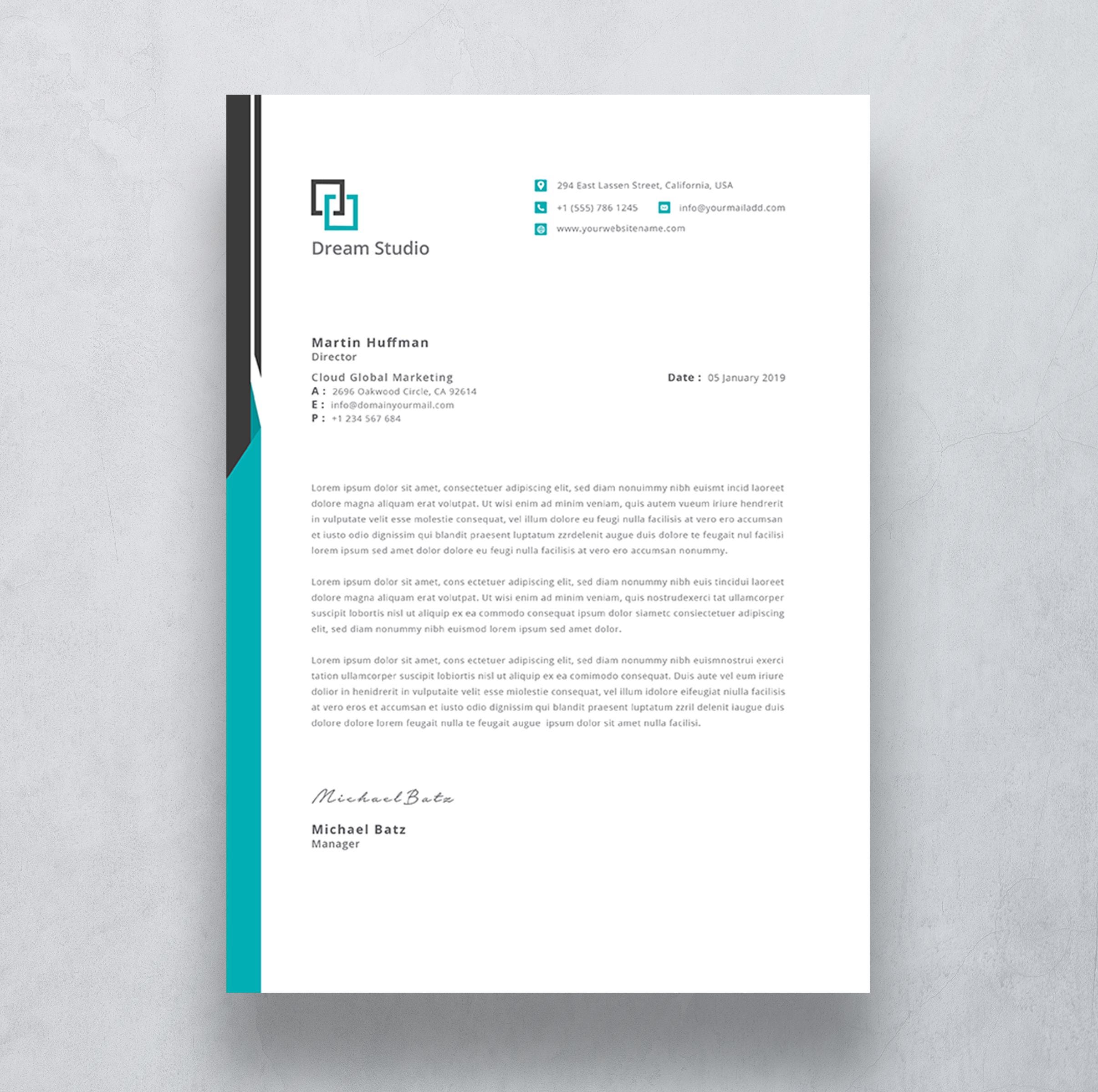 Editable Business Letterhead Template: Modern Stationery Design (canva ...