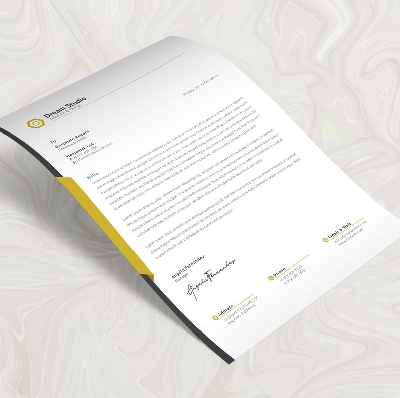 Business Letterhead Template Canva Editable, Custom Company Letterhead ...