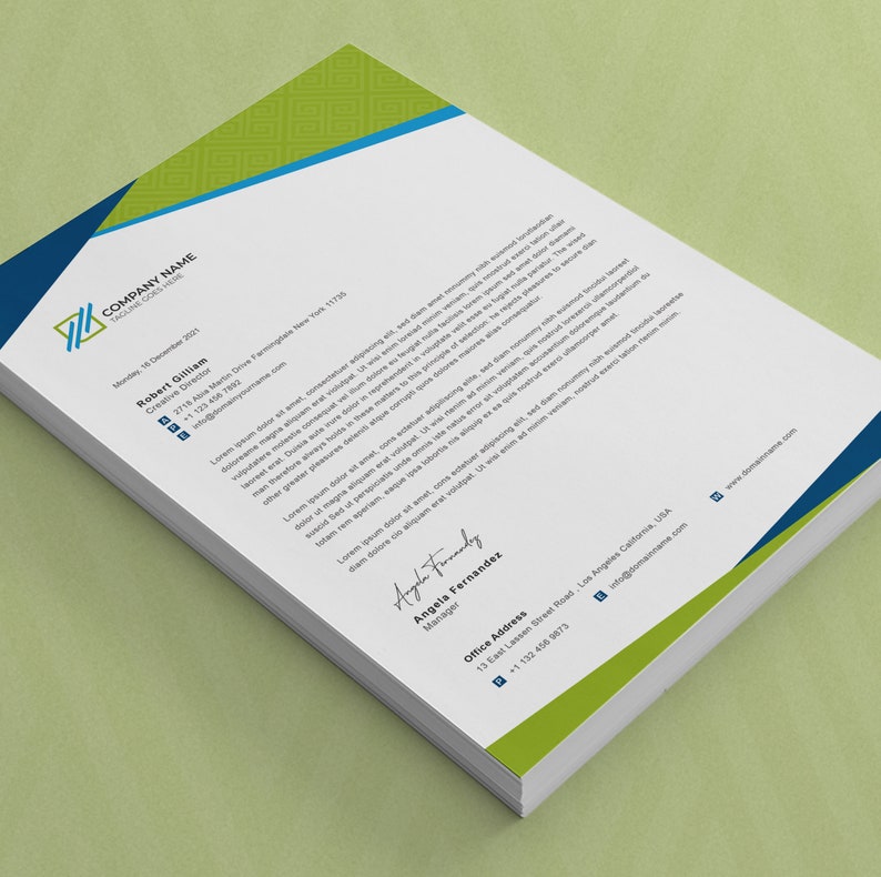 Business Letterhead Template Canva Editable, Custom Company Letterhead ...