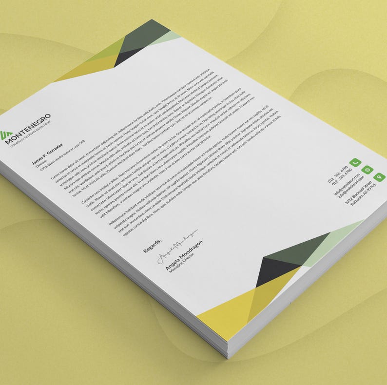 Editable Modern Letterhead Template Custom Professional Business ...