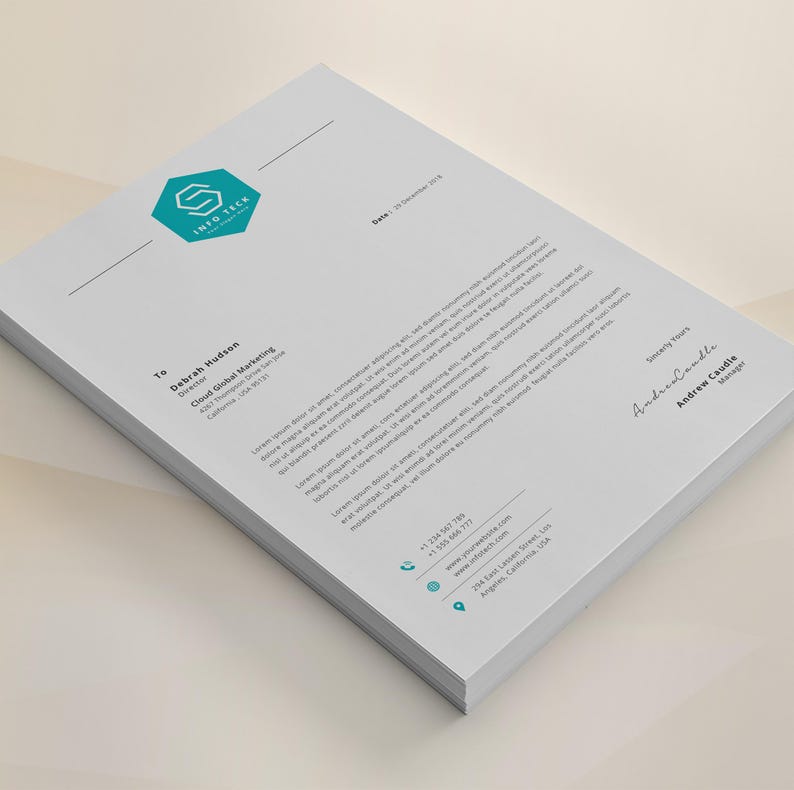 Business Letterhead Template Canva Editable, Custom Company Letterhead ...