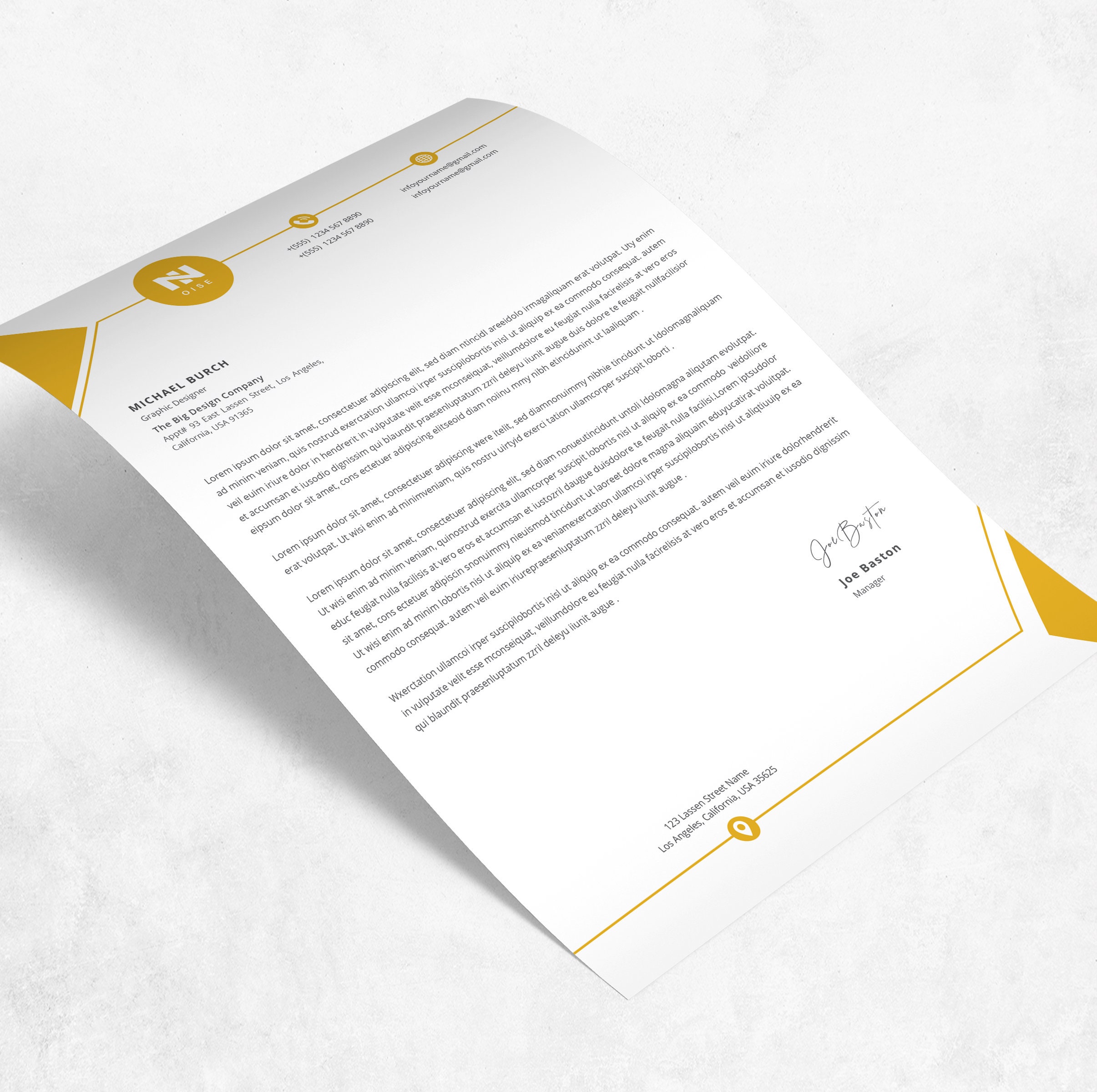 Business Letterhead Template Canva Editable, Custom Company Letterhead ...