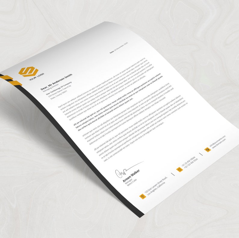 Editable Letterhead Template: Modern Business Stationery (canva, Word ...