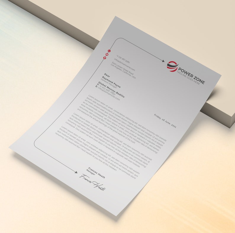 Business Letterhead Template Canva Editable, Custom Company Letterhead ...