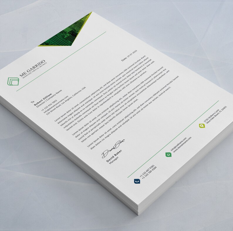 Business Letterhead Template Canva Editable, Custom Company Letterhead ...