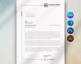 Business Letterhead Template Canva Editable, Custom Company Letterhead ...