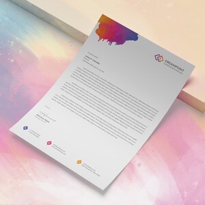 Business Letterhead Template Canva Editable, Custom Company Letterhead ...