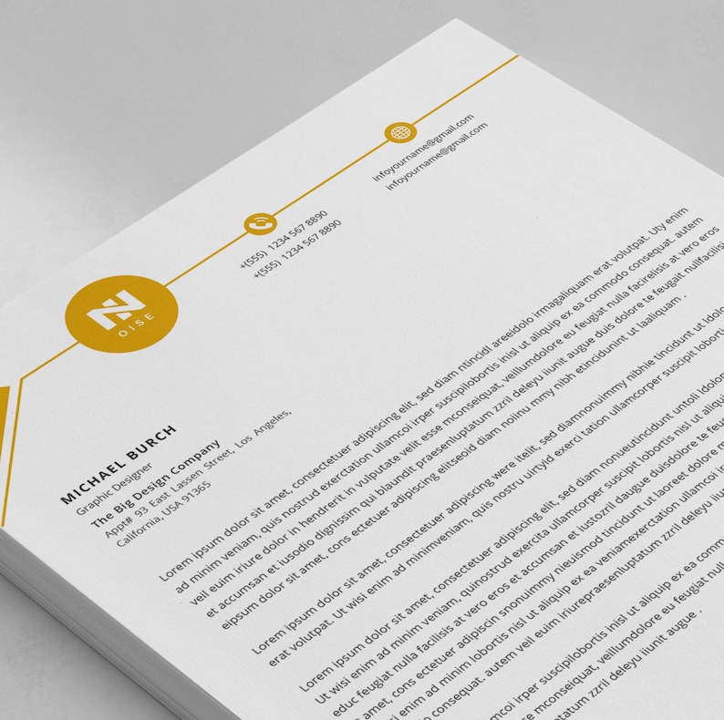 Business Letterhead Template Canva Editable, Custom Company Letterhead ...