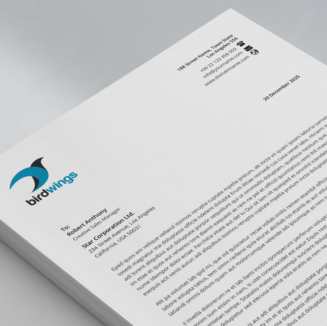 Editable Business Letterhead Template: Modern Company Design (canva ...