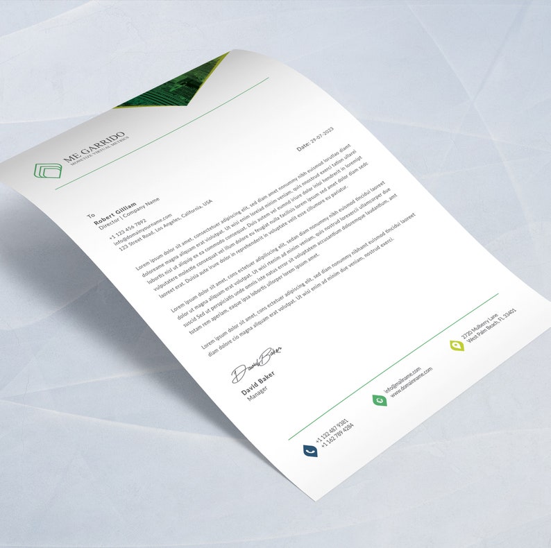 Business Letterhead Template Canva Editable, Custom Company Letterhead ...