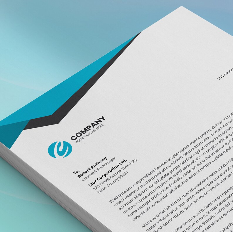 Business Letterhead Template Canva Editable, Custom Company Letterhead ...