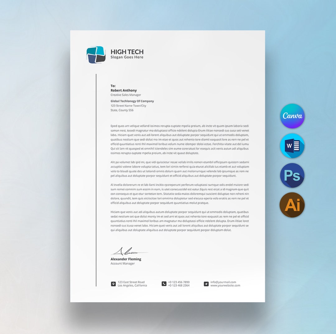 Editable Business Letterhead Template: Modern Custom Design (canva ...