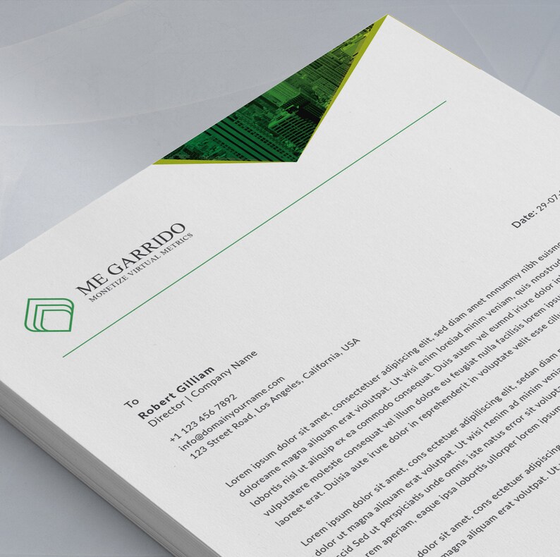 Business Letterhead Template Canva Editable, Custom Company Letterhead ...