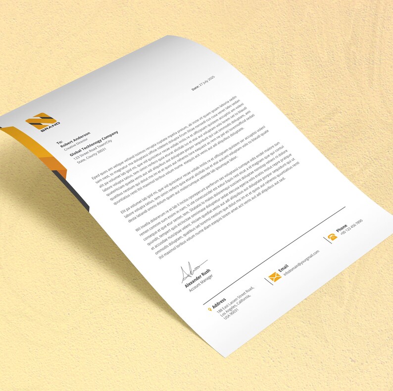 Business Letterhead Template Canva Editable, Custom Company Letterhead ...