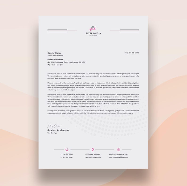 Editable Business Letterhead Template: Canva, Word, Photoshop ...