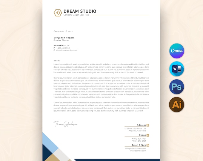 Clean & Modern Letterhead Template - Easy to Edit Canva Templates ...