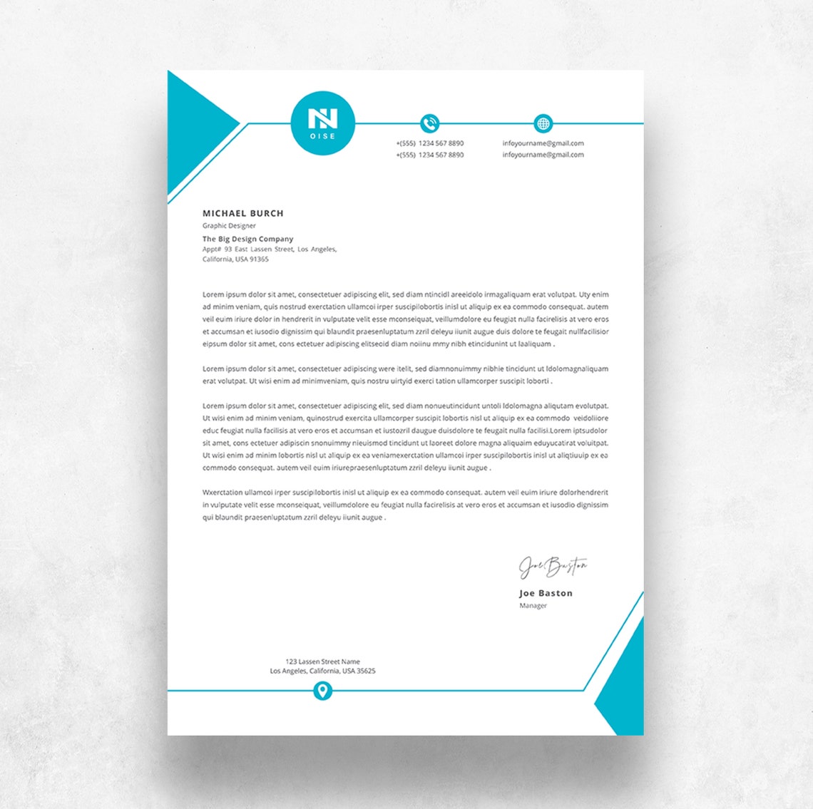 Editable Company Letterhead Template: Modern Business Design (digital ...