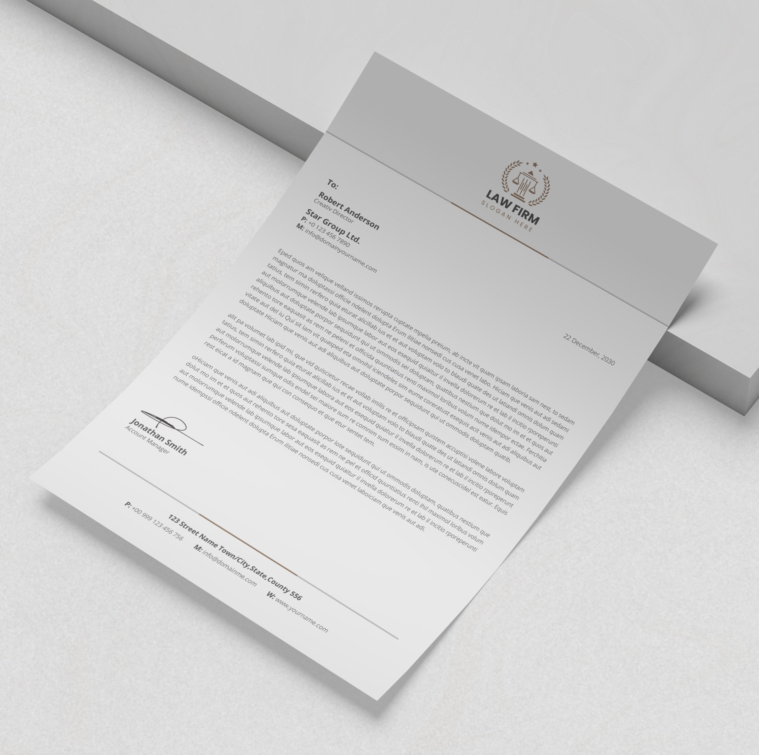 Business Letterhead Template Canva Editable, Custom Company Letterhead ...