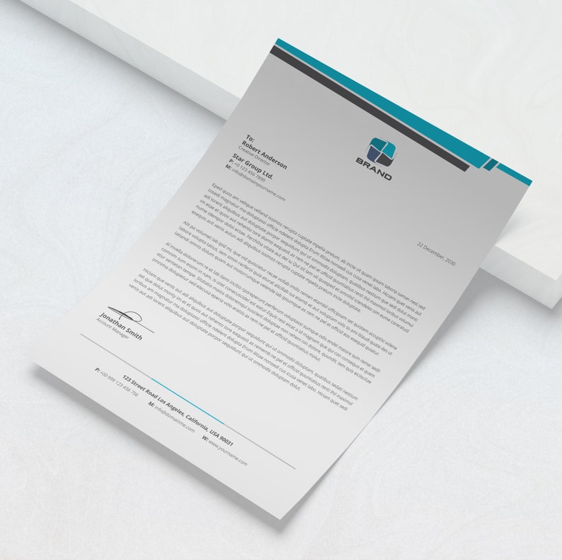 Business Letterhead Template Canva Editable, Custom Company Letterhead ...
