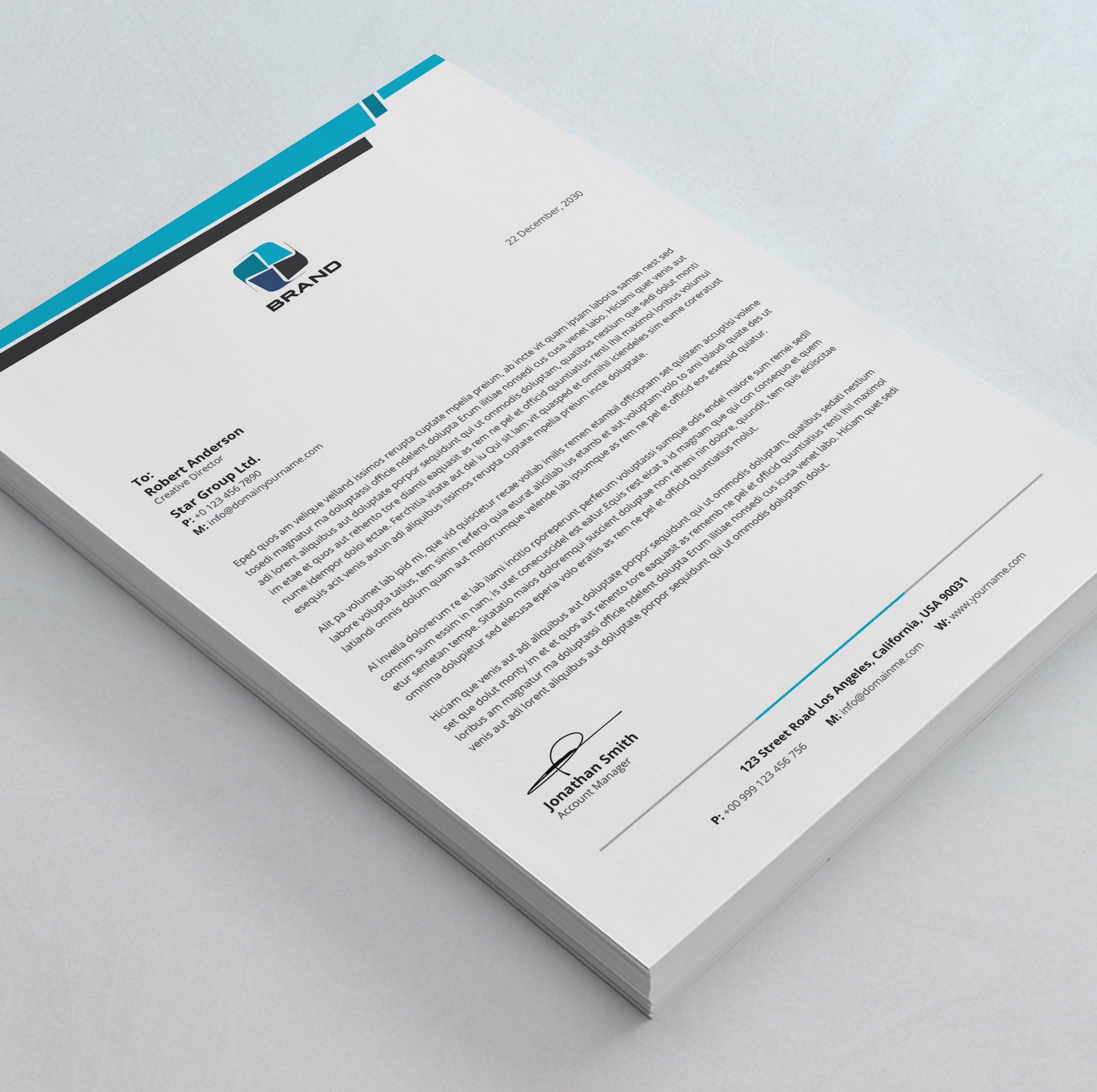Editable Business Letterhead Template: Modern Company Design (digital ...