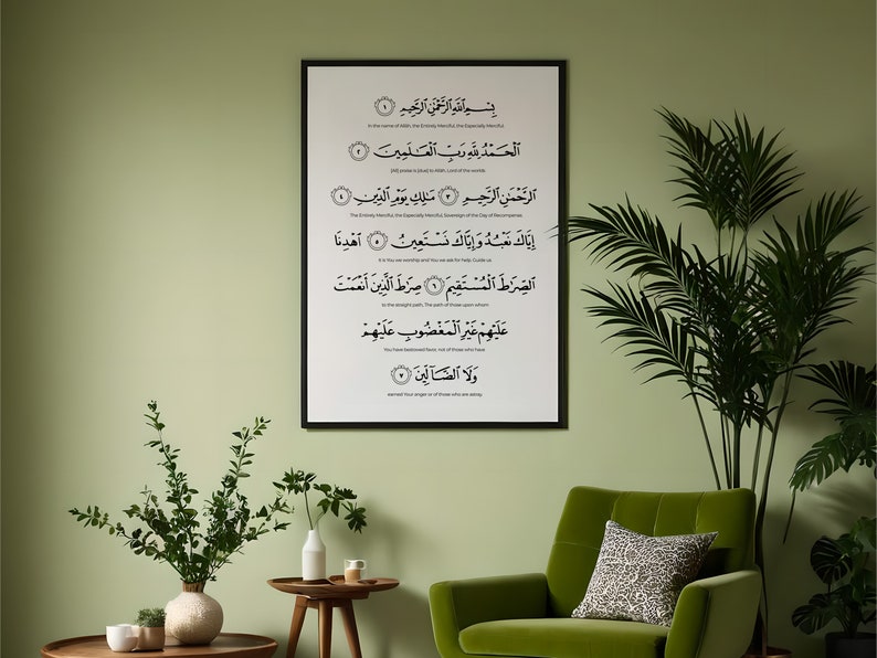 Surah Fatiha, Al Fatiha, DIGITAL DOWNLOAD Surah Fatiha Poster, Islamic ...