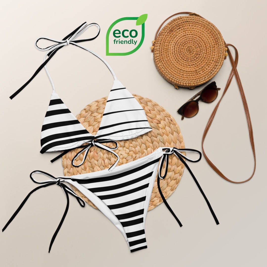 Modern Striped String Bikini Sexy Bikini Set Etsy