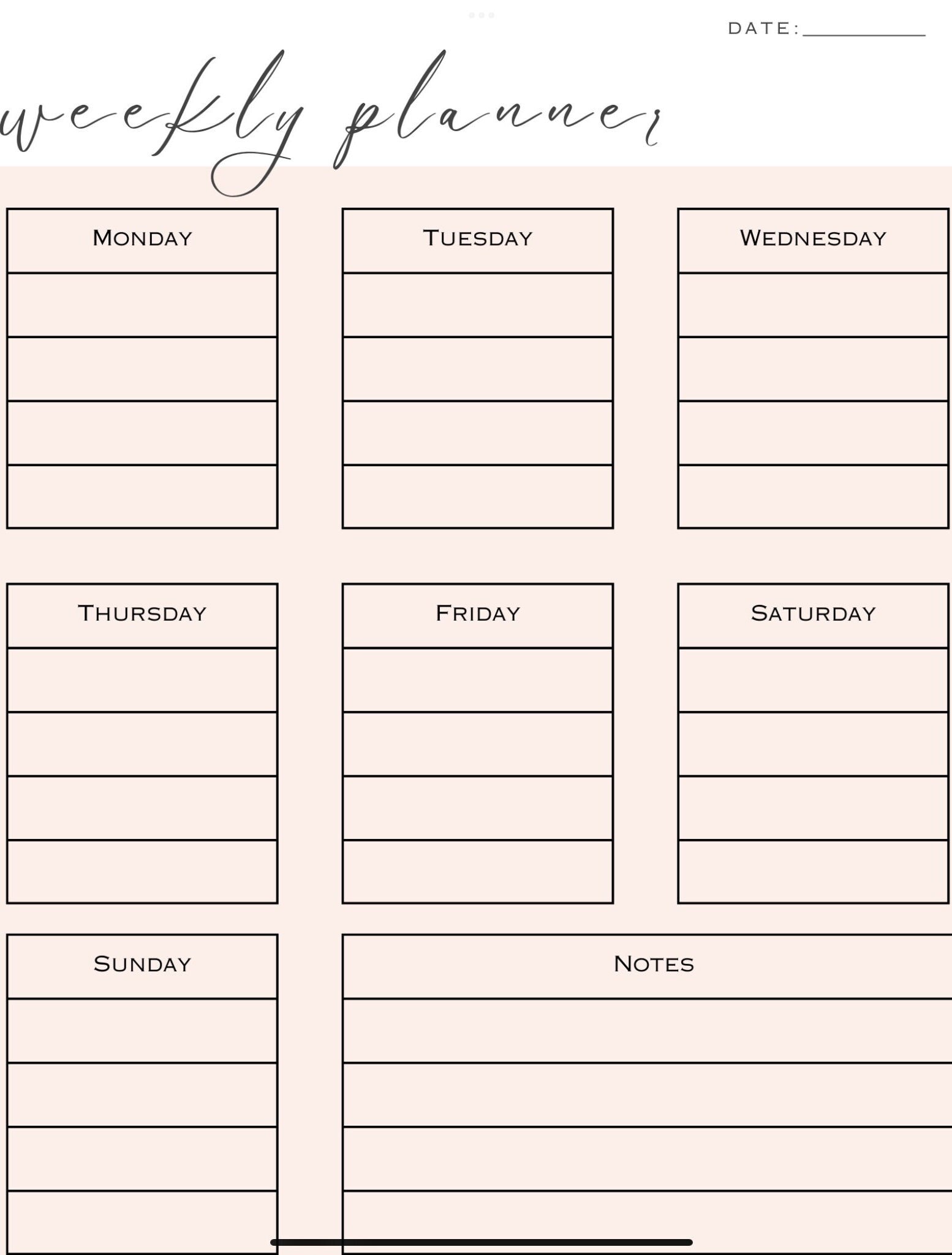 Minimalist Weekly Planner - Etsy