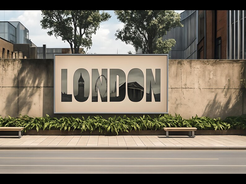 Vintage London Poster Digital Download | Retro Cityscape Wall Art ...