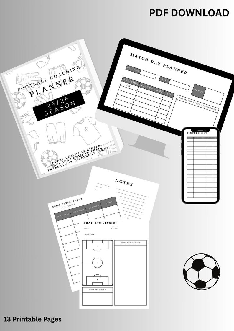 Football Coach Session Templates Bundle Digital Download Printable - Etsy