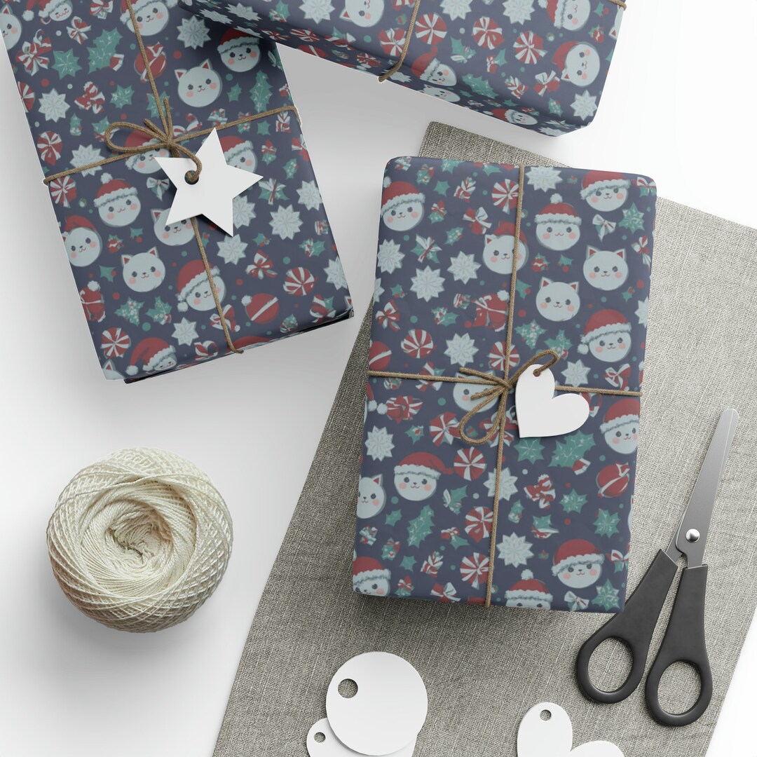 Cute Christmas Theme Wrapping Papers | Cute Character Print Wrapping ...