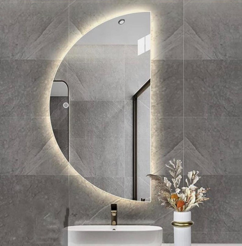Specchio led semicerchio specchio lavabo bagno specchio - Etsy Italia Specchio led semicerchio specchio lavabo bagno specchio - Etsy Italia