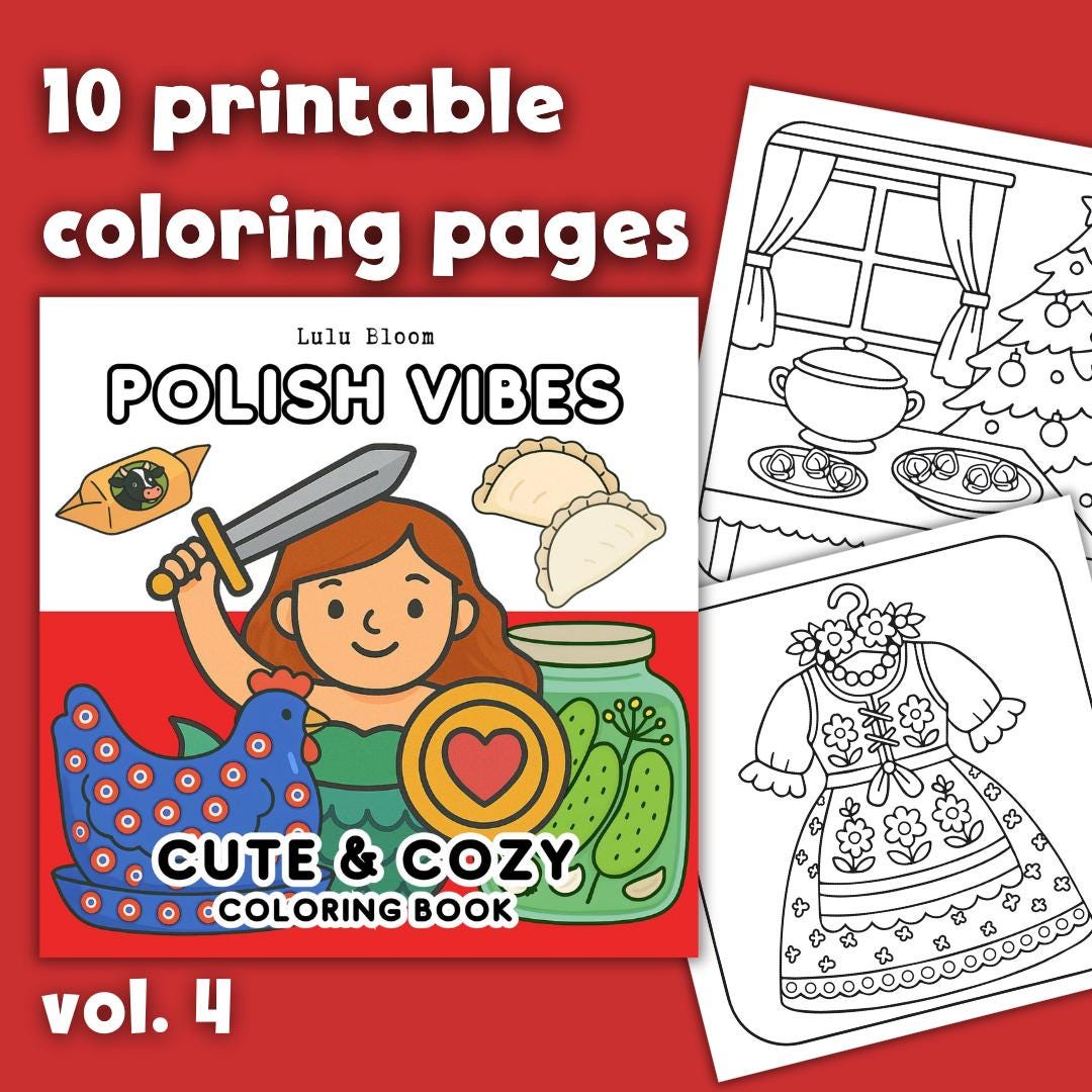 Printable Polish Vibes Coloring Pages – Cute & Cozy Folk Art Book for ...