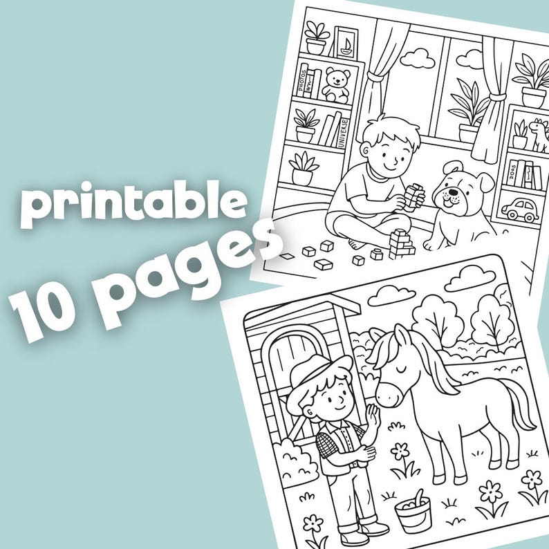 Printable Cute Boys Coloring Pages – Printable Cozy Boys Moments ...
