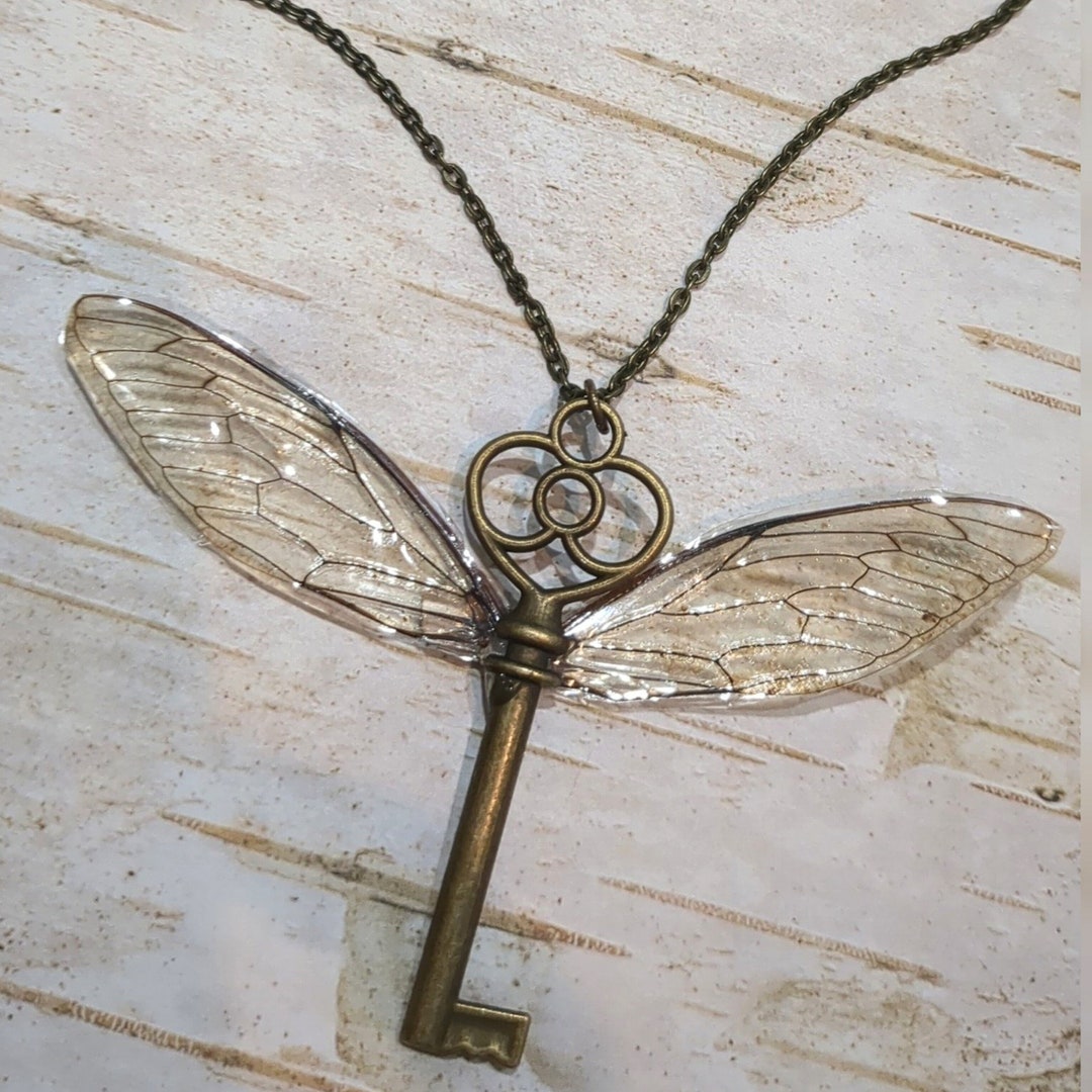 Harry Potter Flying Key Necklace real Cicada Wings - Etsy