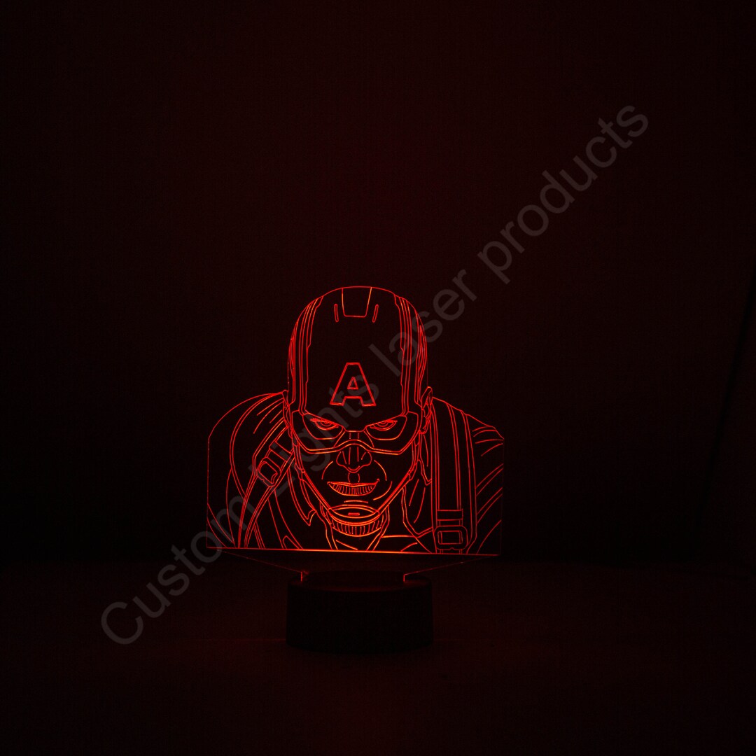 Marvel LED Night Light- Captain America, Hulk, Iron Man, Black Panther ...
