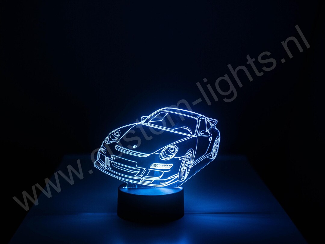 LED Night Light Desk Light Porsche GT3 Cars 16 Colors - Etsy