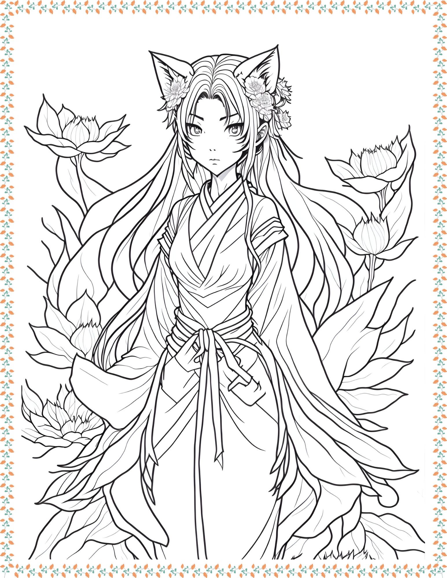 Anime Beautiful Princess Coloring Page/ Digital Download - Etsy