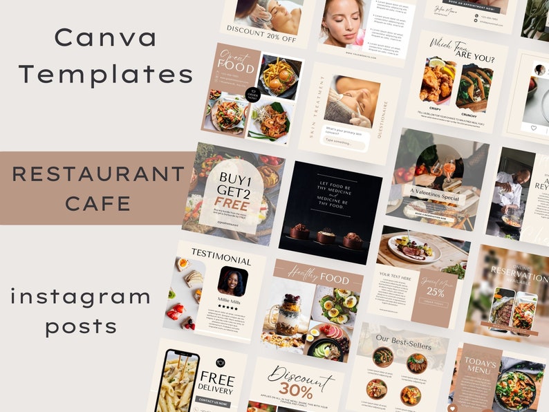 Restaurant Template Instagram Food Business Canva Template, Food ...