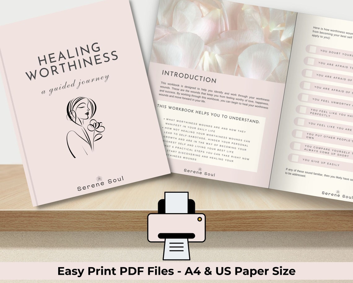 Worthiness Worksheets, Self Worth Inner Child Journal, Self Sabotage ...